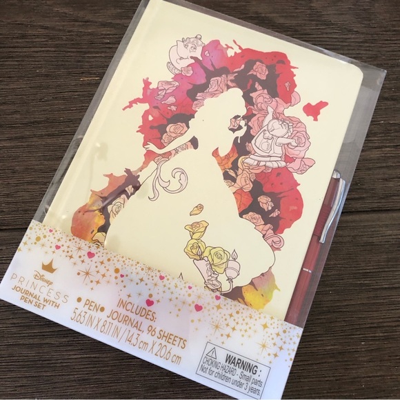 Disney | Office | Disney Princess Journal With Pen Set Beauty The Beast ...